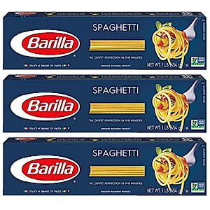 Barilla Pasta, Spaghetti, 16 Ounce, Pack of 3 with Bay Area Marketplace Napkins