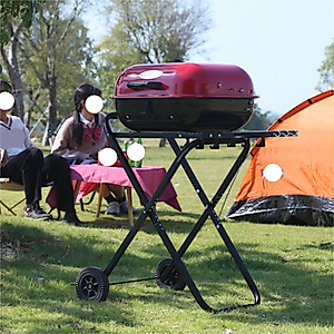 Valcla Barbecue Grill Foldable Car Frame Barbecue Portable Camping Barbecue Patio Outdoor Barbecue Grill Foldable Barbecue Grill for Outdoor Backyard, Patio