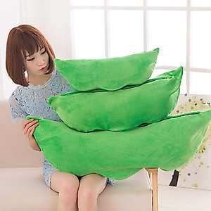 Giant Peas in A Pod Plush Toy Pea Pod Pillow Cute Pea Stuffed Toys Plant Doll Various Sizes (Green Beans,15.7''/40cm)