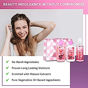 Vital Luxury Bath & Body Care Travel Set - Home Spa Set with Body Lotion, Shower Gel and Fragrance Mist (Japanese Cherry Blossom)