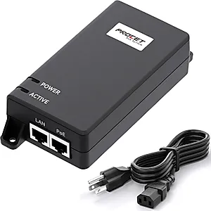 PROCET Gigabit PoE Injector 30W Wide Working Temperature -40°F to 149°F, IEEE802.3af/at/PoE+ 10/100/1000Mbps PoE Power Injector for IP Camera, Wireless AP, PoE IoT