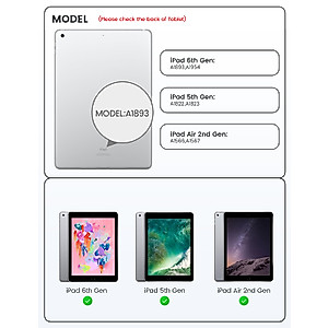 OYEEICE Keyboard case for iPad 9.7 inch, iPad 6th Gen (2018), iPad 5th Gen (2017), iPad Air 2 (2014) - 7 Color Backlit Wireless Keyboard with Pencil Holder for iPad 6th/5th Pro 9.7'' Air 2/1 - Teal
