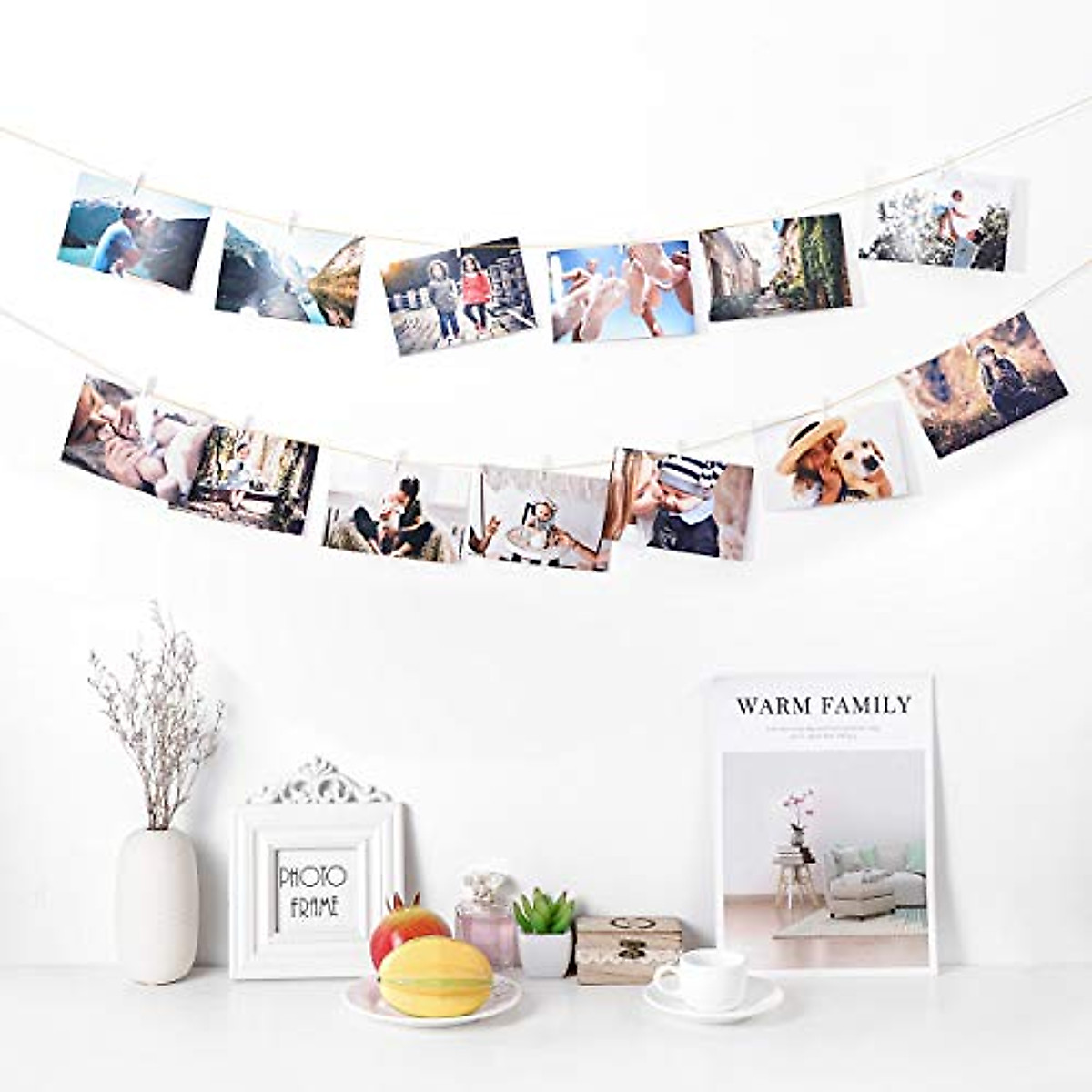 VORCOOL 100Pcs Mini Wooden Pegs Photo Paper Craft Clips Laundry Clothespins White