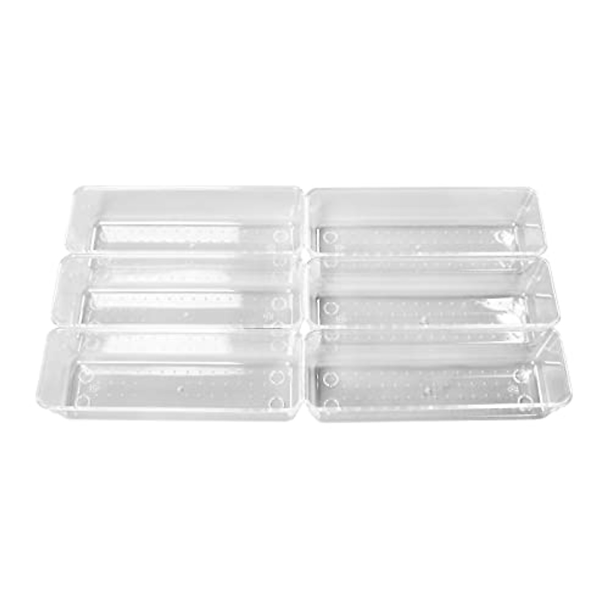 Modern-Depo 25 PCS Clear Drawer Organizer Set 4 Sizes Plastic Drawer Storage Bins Dividers Trays Dot Box for Makeup, Jewelry, Kitchen Utensils, Gadgets, Office