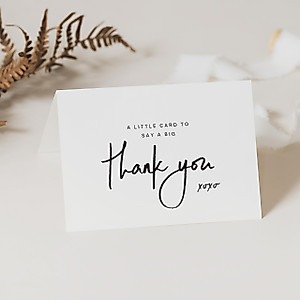 Blank Thank You Cards with Envelopes by ThreeKin - 25 Folded 3.5 x 5 Inch Cards for Weddings, Graduations, Baby Showers, Business & Birthdays - All Occasion Stationery Set, US Owned Business