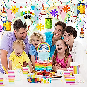 54 Pieces Art Party Decorations Hanging Swirls Painting Party Hanging Decorations Painting Party Supplies