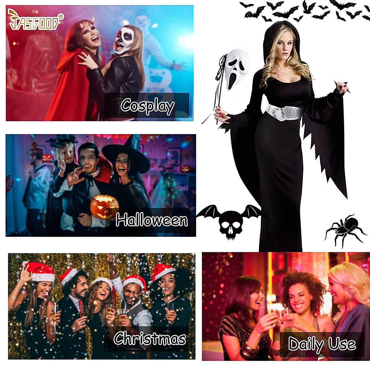 JASGOOD Women's Fashion Vintage Wide Elastic Waist Belt with Rivets Studs, E-Grey, Fit Waist 34"-40"