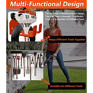 BIHOMIFI Weedeater Hanger Wall Mounted Grass Trimmer Rack Trimmer Rack Heavy Duty Ladder Hooks for Garage, Garage Organization for Power Tool and Hedge Trimmer Chainsaw 1 Pack