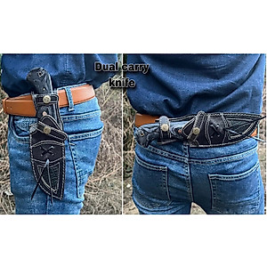 LYN-Handmade Damascus Steel Hunting Knife with Sheath Fixed Blade Damascus Hunting Belt Knife for Camping Ideal for Skinning, Camping, Outdoor - EDC Fixed Blade Bushcraft Knife Ergonomic Black wood Handle | Cool Knives For Men Tactical