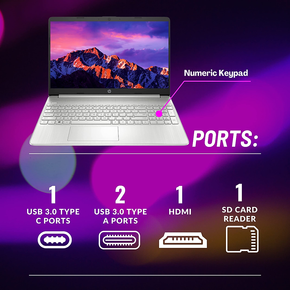 HP Touchscreen Laptop 15.6" HD Display, Intel Core i5-1155G7(Beat i7-1065G7), 32 GB RAM - 1 TB PCie SSD, Intel Iris Xe Graphics, Numeric Pad, Bluetooth 5, Long Battery Life, Windows 11 Home, Silver