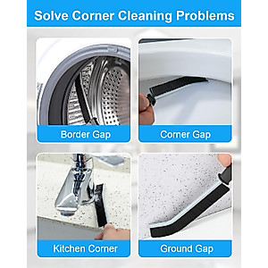 CODOGOY Crevice Cleaning Brush 3 Pack Multifunctional Gap Cleaning Brush Tool Bathroom Gap Brush Grout Cleaner Brush Hard Bristle Crevice Black Cleaning Brush