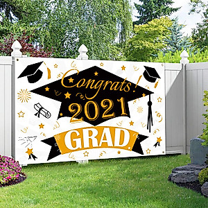 Graduation Banner for Class of 2022 - Graduation Party Supplies Large 73” x 45” Backdrop with 12pcs Balloons 18pcs Hanging Swirls String Graduation Decorations Kit Congrats Grad Indoor Outdoor