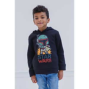 STAR WARS Boba Fett Big Boys Fleece Pullover Hoodie Black 10-12