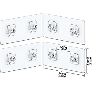 ENIBOE 4 Pack Corner Shower Caddy Adhesive Sticker Replacement Hook No-trace No Drilling Strong Transparent Adhesive Hook Strip for Shower Caddy Corner Shelf, Soap Holder, Bathroom Storage Shelves