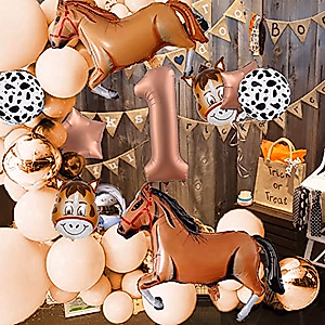 Cowboy Party Balloons First Rodeo Birthday Party Decorations Boy 40 Inch Western Cowboy Horse Themed Balloons For Birthday Party 1st Wild West Party Supplies for Arch Garland Party Baby Shower
