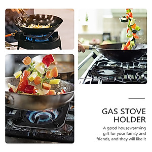 SOLUSTRE Square Cast Iron Wok Ring Wok Pan Support Gas Cooker Pot Holder Hob Cooker Pan Holder Stand Non-Slip Cast Iron Wok Support Ring Stove Accessories for Kitchen Wok Gas Hob