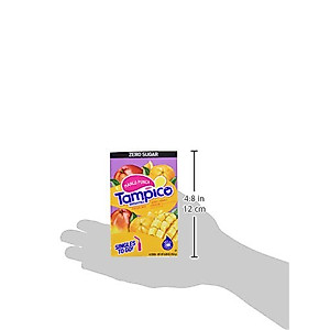 Tampico Singles To Go Drink Mix Packets, Mango Punch, Zero Sugar, Low Calorie, 100% DV of Vitamin C per Serving, Convenient, On-The-Go Water Enhancers, 6 sticks, Pack of 1