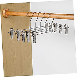 Holibanna 20pcs Stainless Steel Hangers Space Saving Hanger Clothes Hanger with Clips Dress Rack Non Slip Hanger Simple Hanger Retractable Clothes Rack Hanger Clip Hanger Coat Hanger