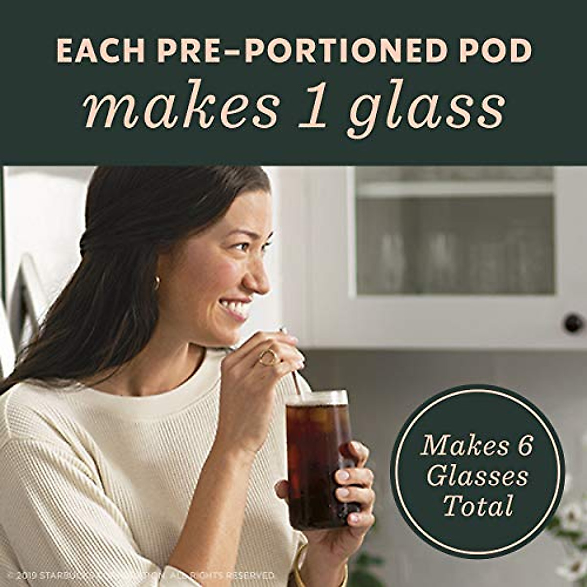 Starbucks Cold Brew Coffee Caramel Dolce Flavored Single-Serve Coffee Concentrate Pods 6 Count (Pack of 6)