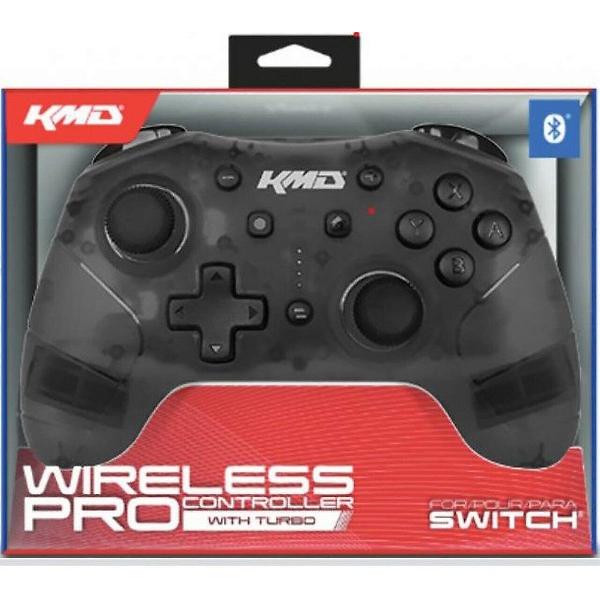 KMD Official Licensed Wireless Pro Controller for Nintendo Switch, PC, MacOS and More - Built in Turbo & Other Features - Black