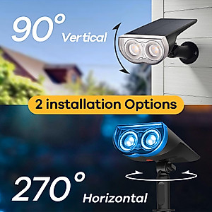 Linkind RGB Solar Spotlights Outdoor, Solar Lights Waterproof StarRayS 2-in-1 Spot Lights, IP67 Waterproof Solar Spot Light, Outdoor Lighting for Garden and Pathway, Auto On/Off, 2 Pack Color Changing