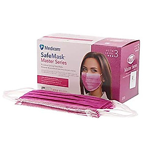Medicom 2051 SafeMask Masters Series Masks, Azalea Festival/Fuchsia (Pack of 50)