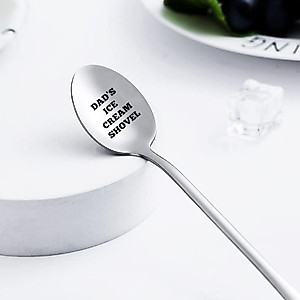 Birthday Christmas Gift for Dad Spoon for Ice Cream Related Gifts for Dad Daddy Gifts from Daughter Son Unique Gifts for Father Dad’s Ice Cream Shovel Engraved Spoon