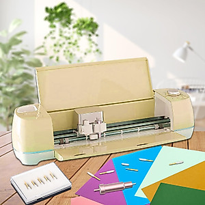 1+10P Premium Fine Point Blade with Housing, Luxiv Fine Point Blade for Cricut Explore Air 1/2/3, 10P Replacement Blade for Cricut Maker, Maker 3 with Housing for Cutting Film, Vinyl, Sticker (Gold)