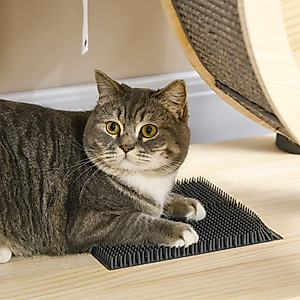 PawHut 56" Cat Tree Activity Condo Luxury Pine Wood with Hamster-Wheel, Sisal Scratching Posts, Elevated Perches, & Roomy Interior