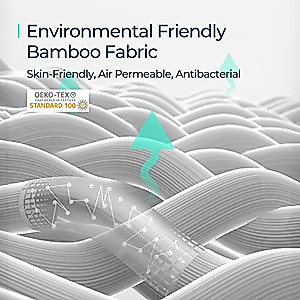 LINSY LIVING Mattress Topper Full, 3-Inch Memory Foam Firm Mattress Topper Full Size, Bamboo Charcoal Infusion with Removable Bamboo Cover, Cooling Mattress Topper, CertiPUR-US Certified