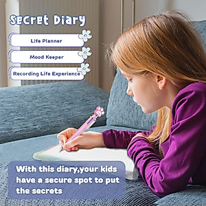 homicozy Bear Diary for Girls with lock and keys, Kids Journal School Travel Notebook Gift Set for Writing and Drawing,Plush Secret Diary with Multicolored Pen Stickers Purse Keychain