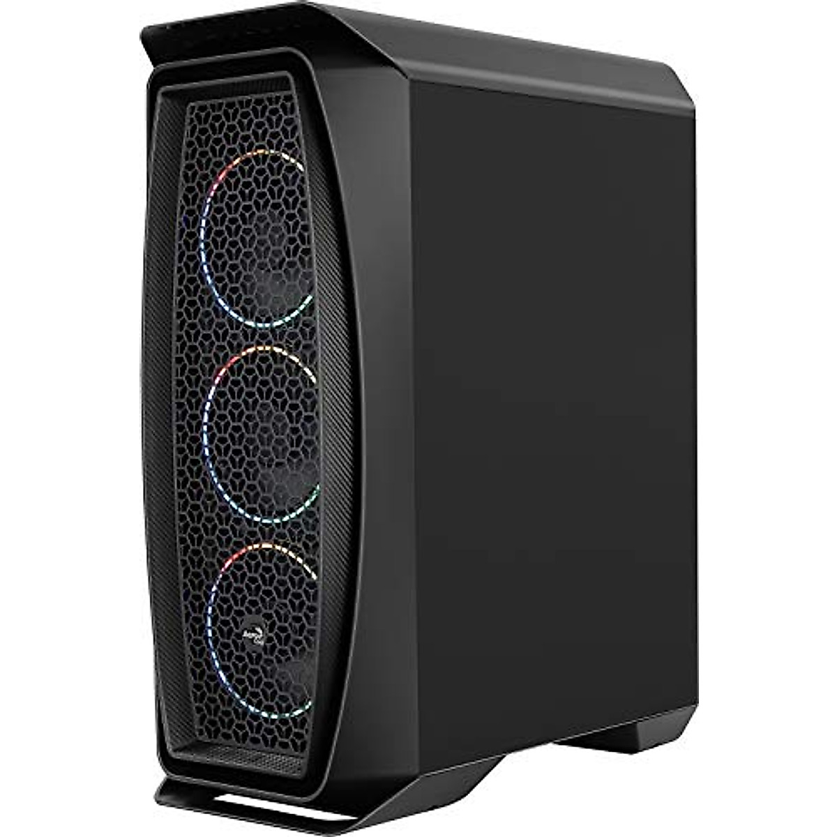 Gaming PC Case Mid-Tower Chassis by AeroCool, AeroOne Eclipse Black, Tempered Glass Panel, 4X RGB Fans, 2X USB 3.0, ATX Desktop Case