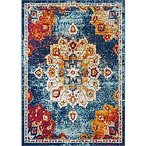Unique Loom Parker Collection Area Rug - Kokulu (10' x 14' Rectangle, Multi/Blue)