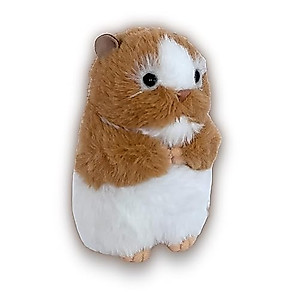 Auswella Plush Syrian Hamster- 5" Brown and White Hamster Plush Stuffed Animal Toy
