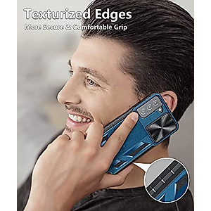 SOiOS for Samsung Galaxy S21 5G Case: Galaxy S21 5G 6.2" Case with Kickstand | Heavy Duty Protection Phone Cover | Durable Protective Shockproof Case Blue