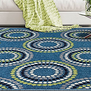 Superior Burgess Collection, 6mm Pile Height with Jute Backing, Quality and Affordable Area Rugs, 6' x 9' Blue