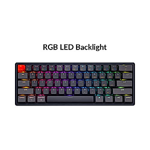 Keychron K12 60% Layout Bluetooth Wireless/Wired Hot-swappable Mechanical Keyboard with Optical Red Switch, Compact 61 Keys RGB Backlit Keyboard Aluminum Frame Compatible with Mac Windows