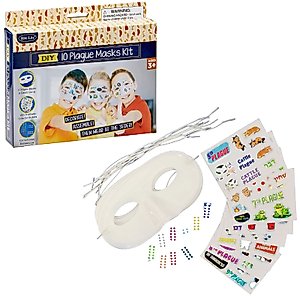 Rite Lite Decorate Your Own 10 Plagues Masks - Passover Toy Gift Sets, Decorations Goodie Bag Rewards Jewish Holiday Party Favors for Kids Seder Pesach Arts and Crafts Accessories for Hours of Fun!