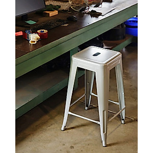 Sunjoy Group (#S-DNC1267PST) Stackable Metal Barstool, Silver, 26", Pack of 2