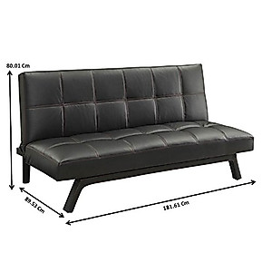Coaster Furniture Sofa Bed Black Faux Leather Polyurethane 500765
