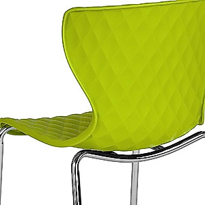 Flash Furniture 4 Pack Lowell Contemporary Design Citrus Green Plastic Stack Chair