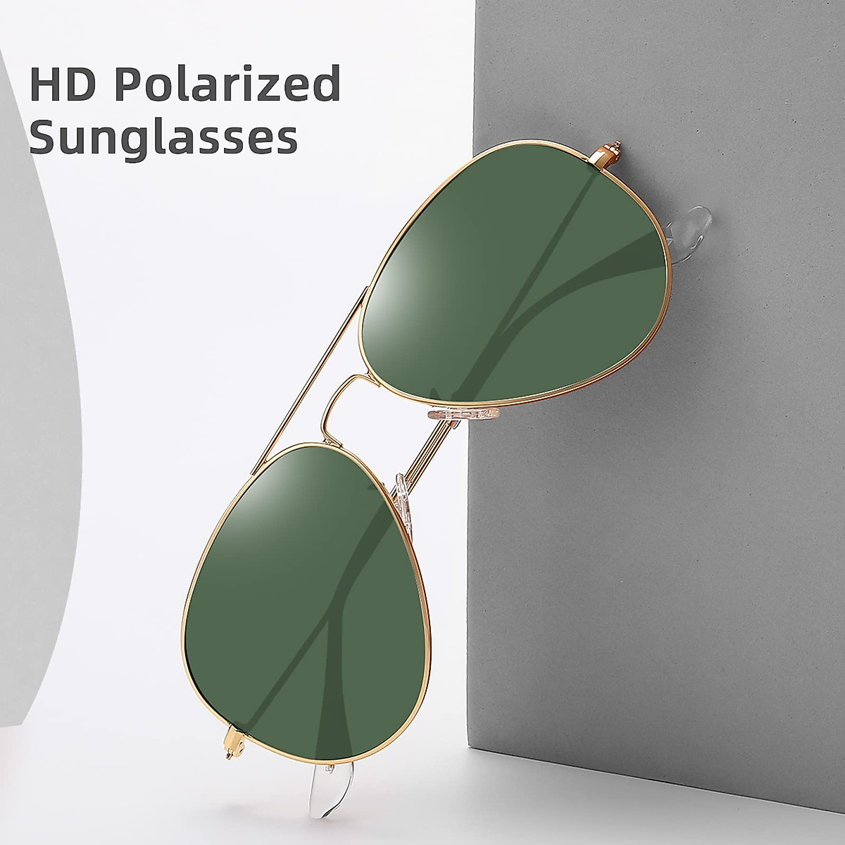 MEETSUN Aviator Sunglasses for Men Women Driving Polarized UV400 Protection Metal Frame(3-Pack-Black+Dark Green+Brown Lens)