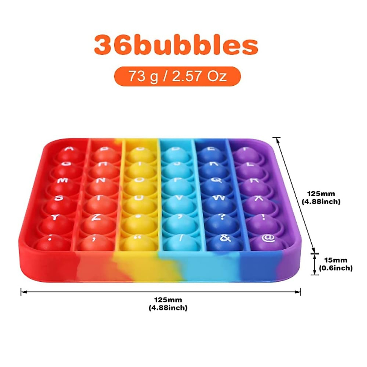 AK-SHIP 2 in 1 Fidget Toys, ABC Learning and Educational Toys, Poppers Fidget Toys,AK-SHIP Stress Relief, Autism Sensory Toys [26 Letters on One Side | Numbers 1-30 on The Other Side] (1 Pack)