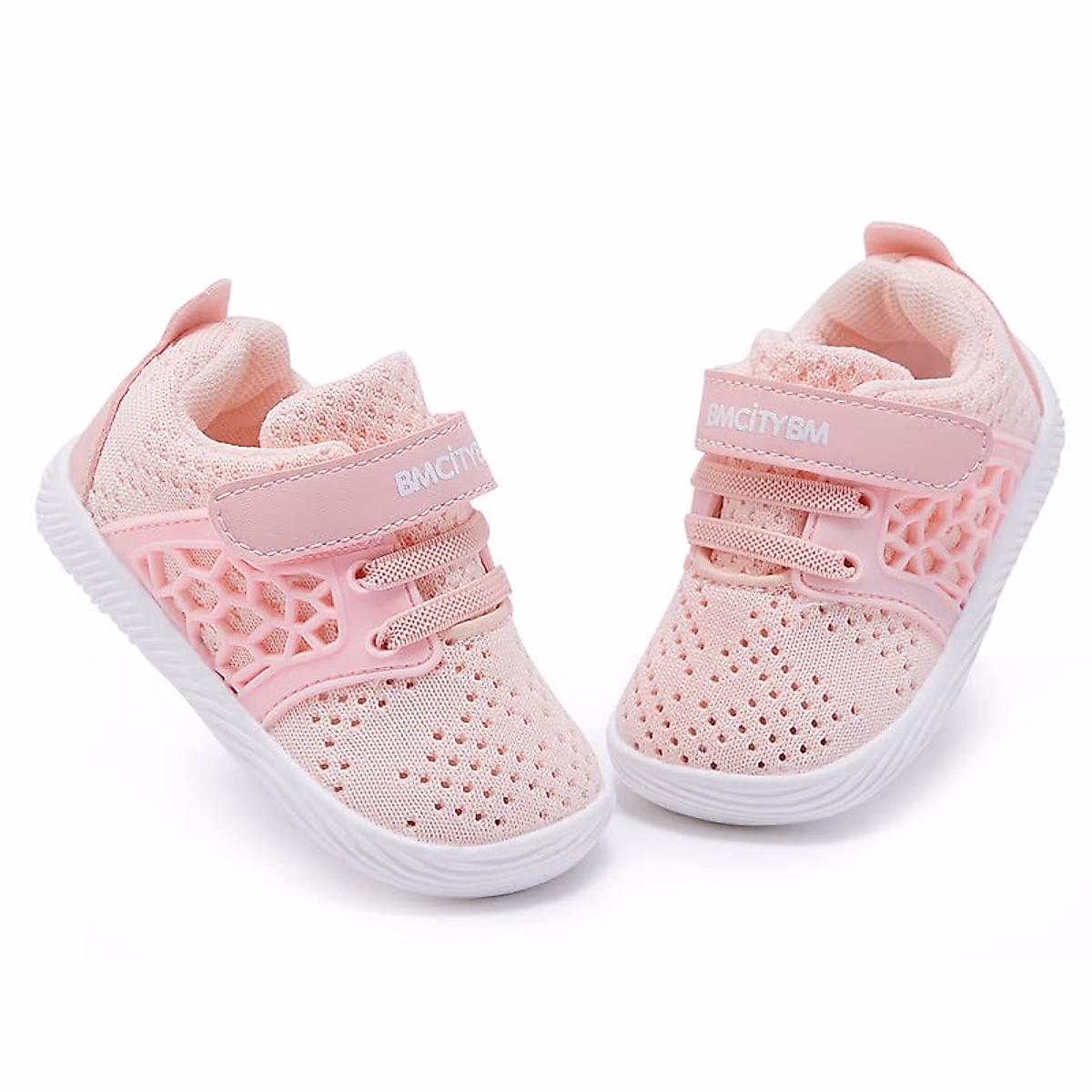BMCiTYBM Baby Shoes Boys Girls Mesh Sneakers Infant Breathable Walking Shoes Lightweight Non-Slip First Walkers 6 9 12 18 24 Months Pink Size 12-18 Months Infant