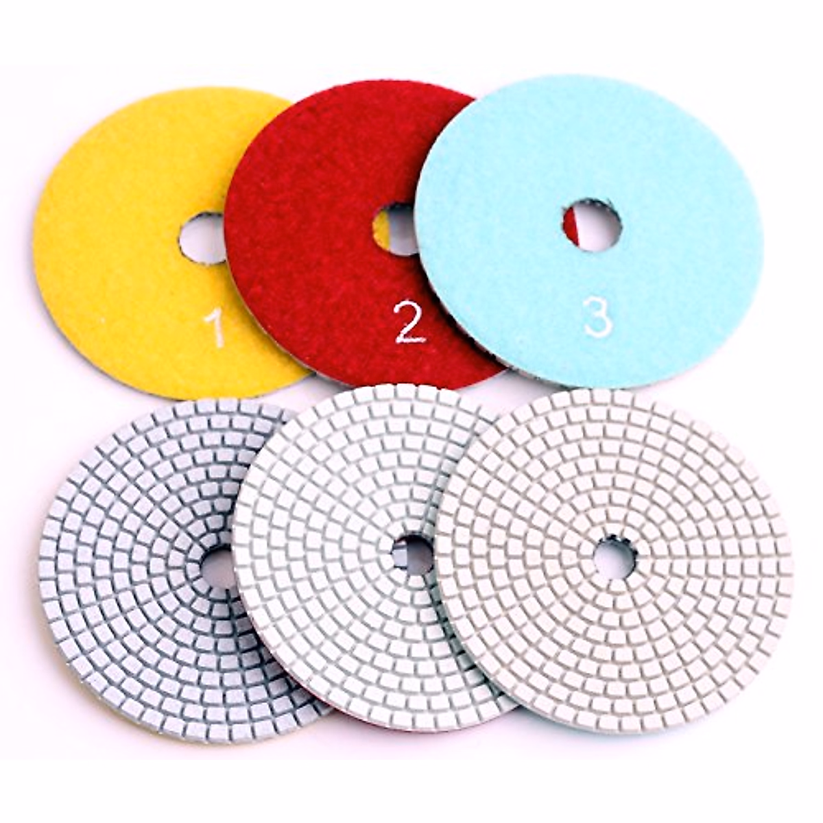casaverde 4 Inch with 2.5mm Thickness Dry/Wet 3 Step Polishing Pads for Granite Marble Concrete Stone