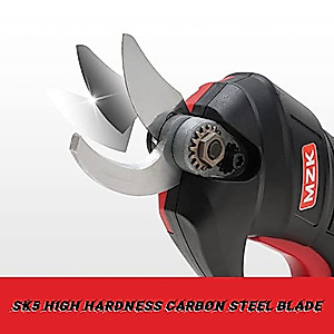 MZK Professional Cordless Electric Pruning Shears Battery Powered, Tree Pruner with Rechargeable Battery， 30mm [1.2inch] Cutting diammeter