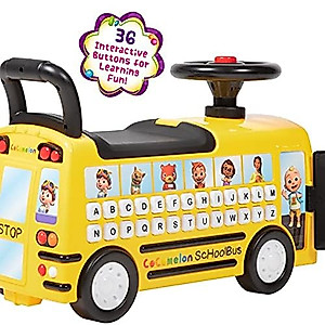 Spark Create Imagine Cocomelon Unisex Bus with Storage Space | 36 Interactive Buttons Alphabet, Numbers 1-9, 5 CoComelon Nursery Rhymes (18-36 Months)