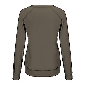 Womens Shirts 2023 Summer Sudaderas estampado diente león mujer suéter otoño suelto de manga larga ropa cuello redondo camisa de invierno T1-Gray Medium