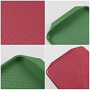 Leendines Plastic Food Serving Trays, 6 Packs Cafeteria Trays