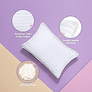 Utopia Bedding Toddler Pillow (White, 2 Pack), 13x18 Pillows for Sleeping, Soft and Breathable Cotton Blend Shell, Polyester Filling, Small Kids Pillow Perfect for Toddler Bed and Travel